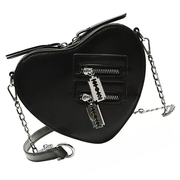 Bags | Gothic Heart Razor Blade Purse Crossbody Bag | Poshmark